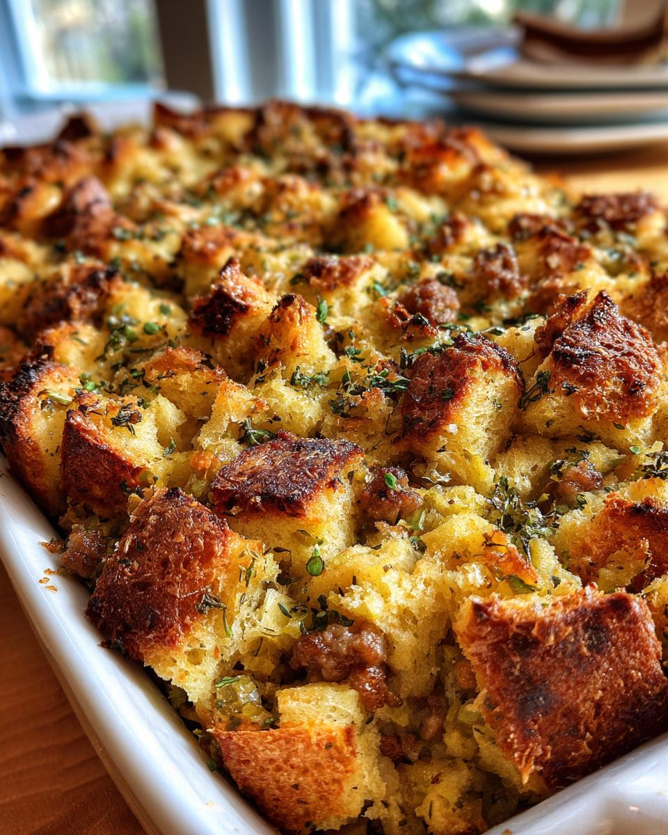 Perfect Turkey Stuffing: Moist Inside, Crispy Top