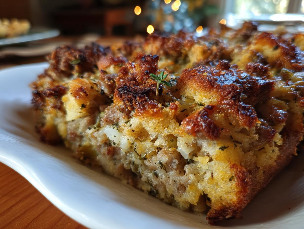 Perfect Turkey Stuffing: Moist Inside, Crispy Top