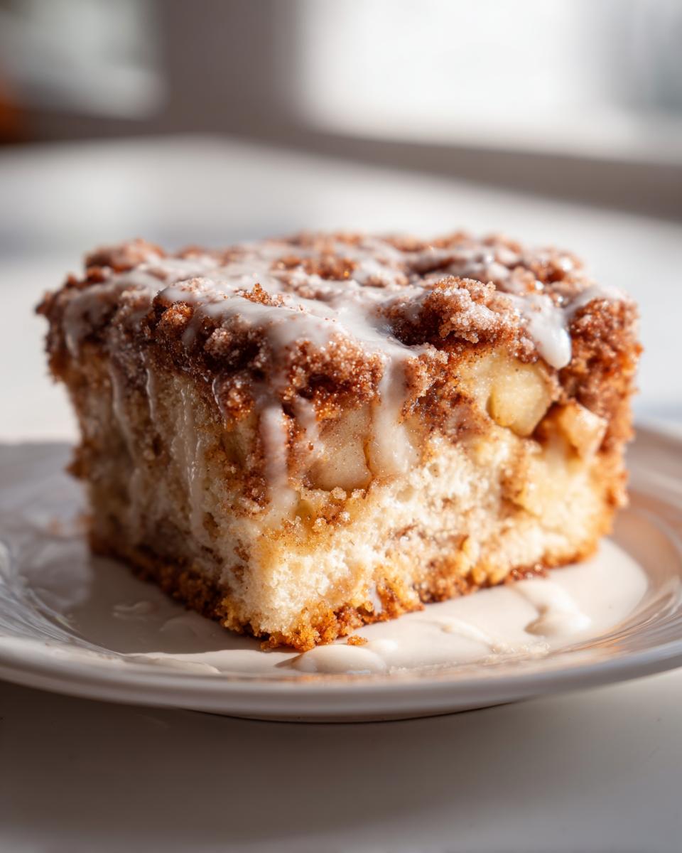 Divine apple crumb cake: 1 moist slice